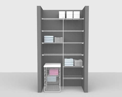 Fixed Mount Package 3 - Linen shelving up to 122cm / 4' wide