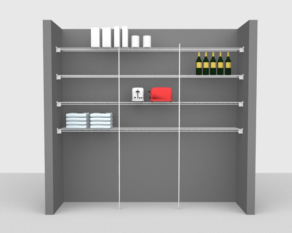 Fixed Mount Package 3 - CloseMesh shelving up to 244cm / 8' wide