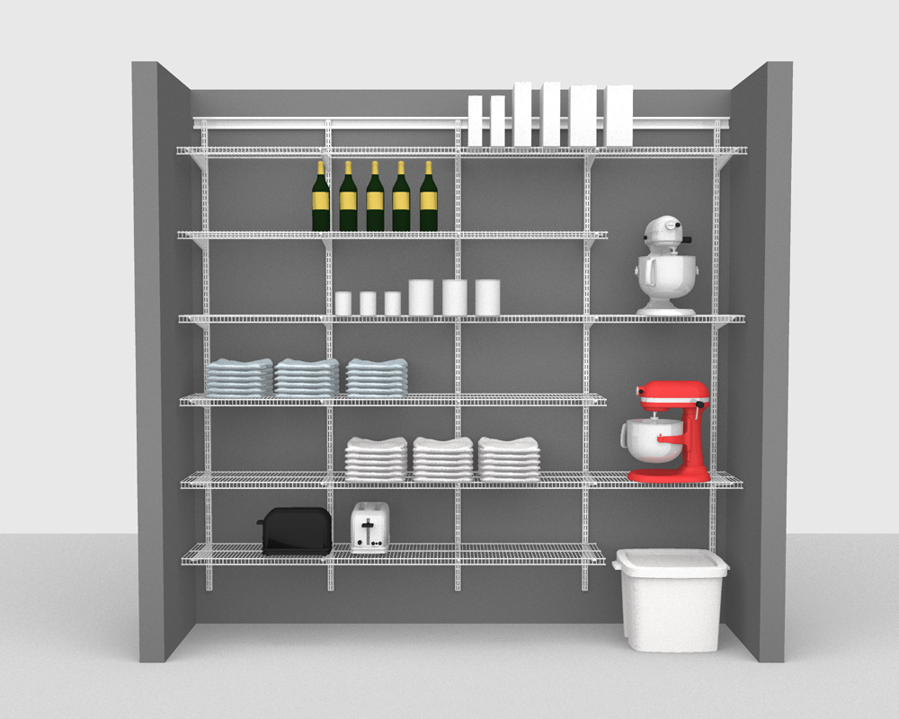 Adjustable Package 4 - ShelfTrack with CloseMesh shelving up to 244cm ...