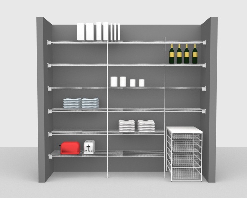 Fixed Mount Package 4 - CloseMesh shelving up to 244cm / 8' wide